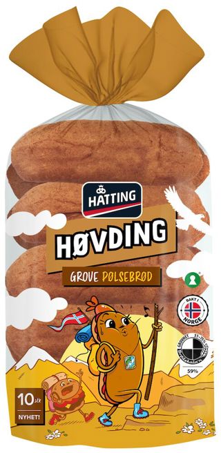 Høvding grove pølsebrød | Hatting